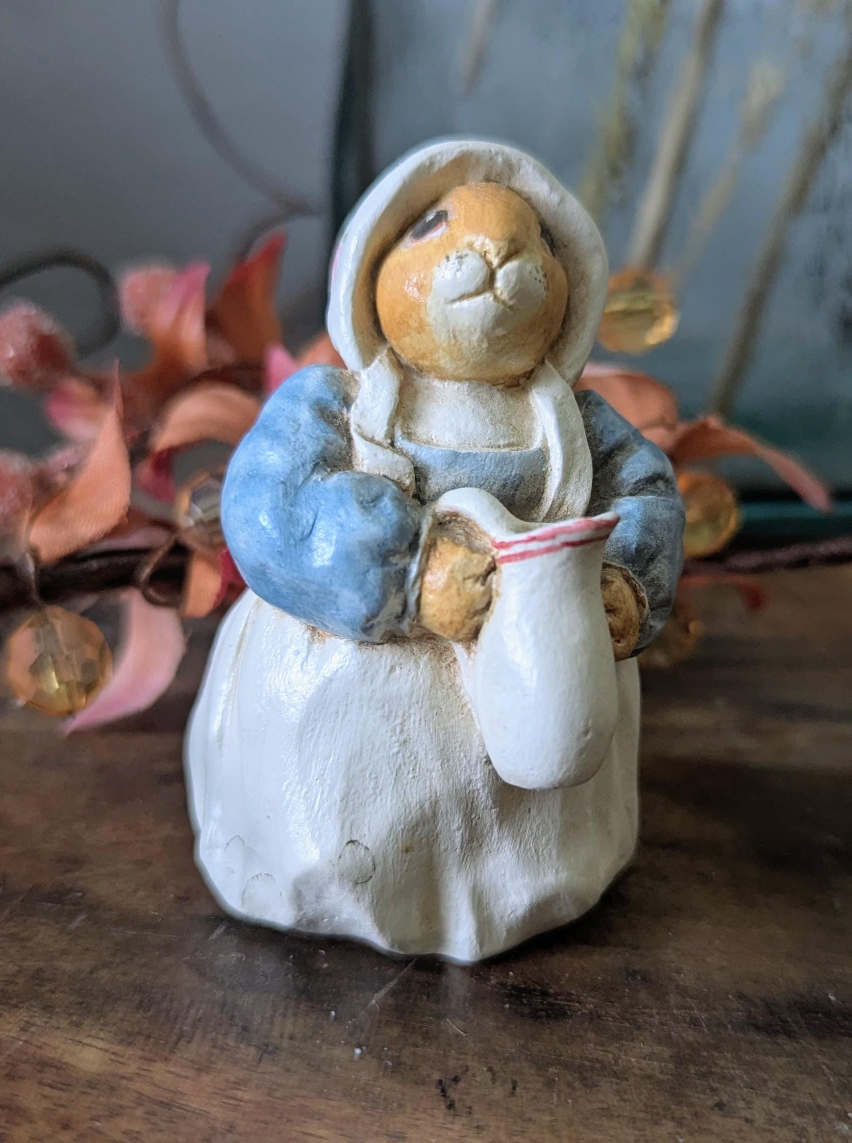 Vintage Doreen Coley "molly" Rabbit Figurine: Hand-painted Woodland ...