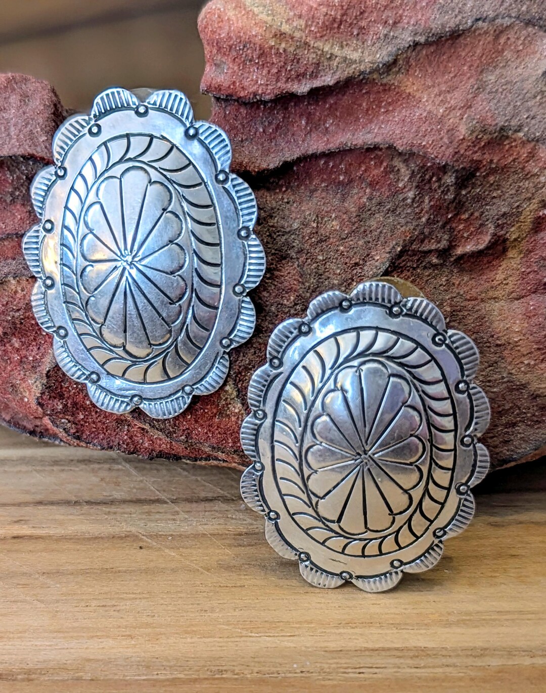 Sterling Concha Shell Post Earrings Southwest Jewelry New Mexico ...