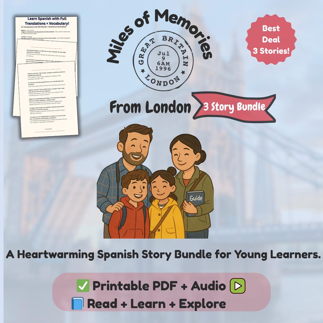 Miles of Memories –beginner Spanish Story Bundle for Kids With English ...