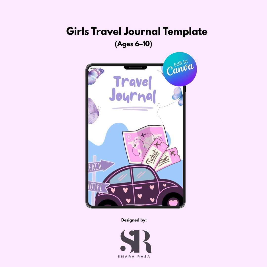 Kids Travel Journal Template, Vacation Journal for Girls, Travel ...