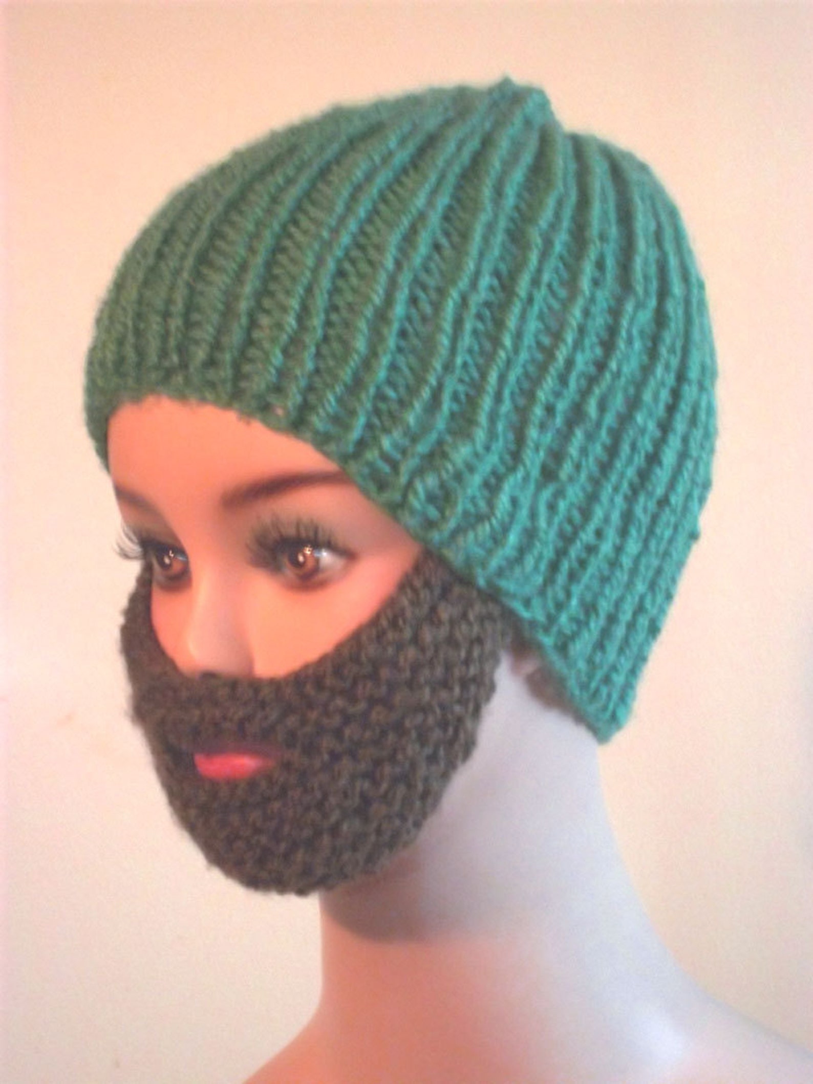 Pattern Bearded Beanie Hat Knitting - Etsy
