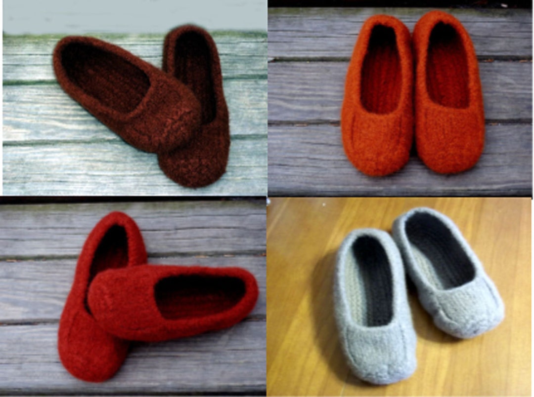 Two Pairs Felted Slippers Women Men Children's Sizes Special Price on ...