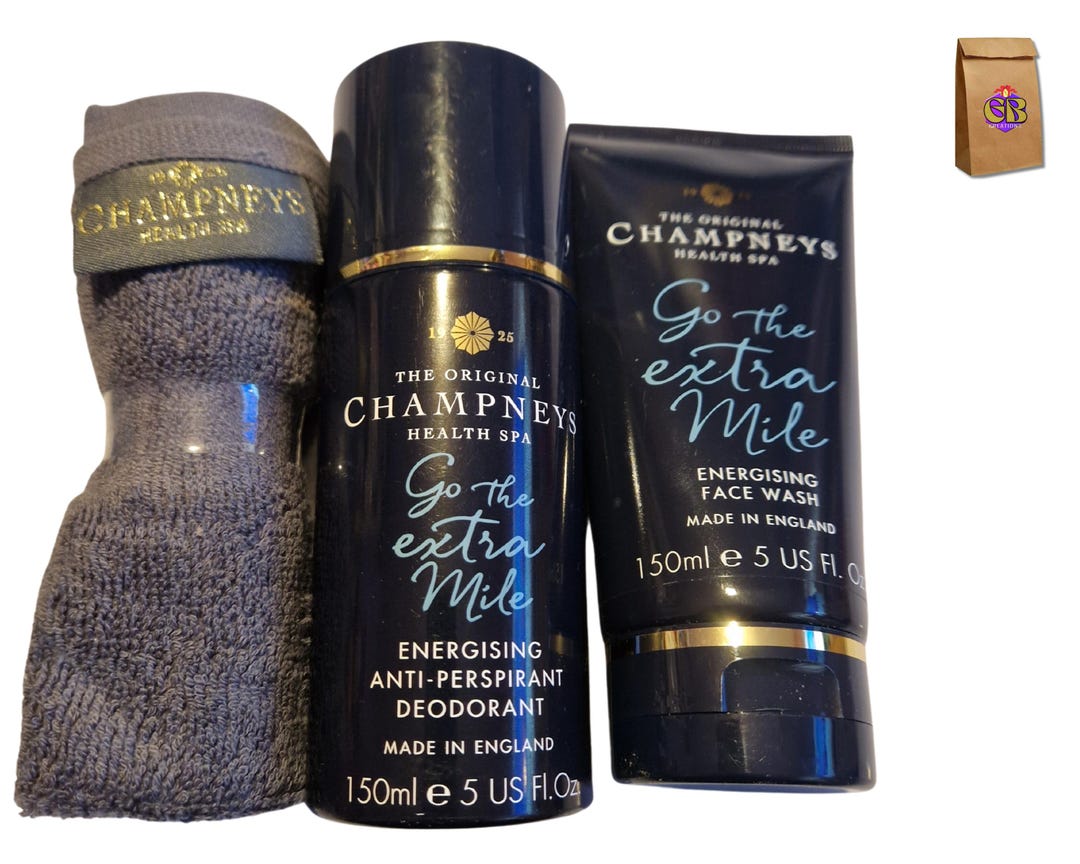 Champneys Men's Grooming Set – Face Wash, Deodorant & Towel - Etsy