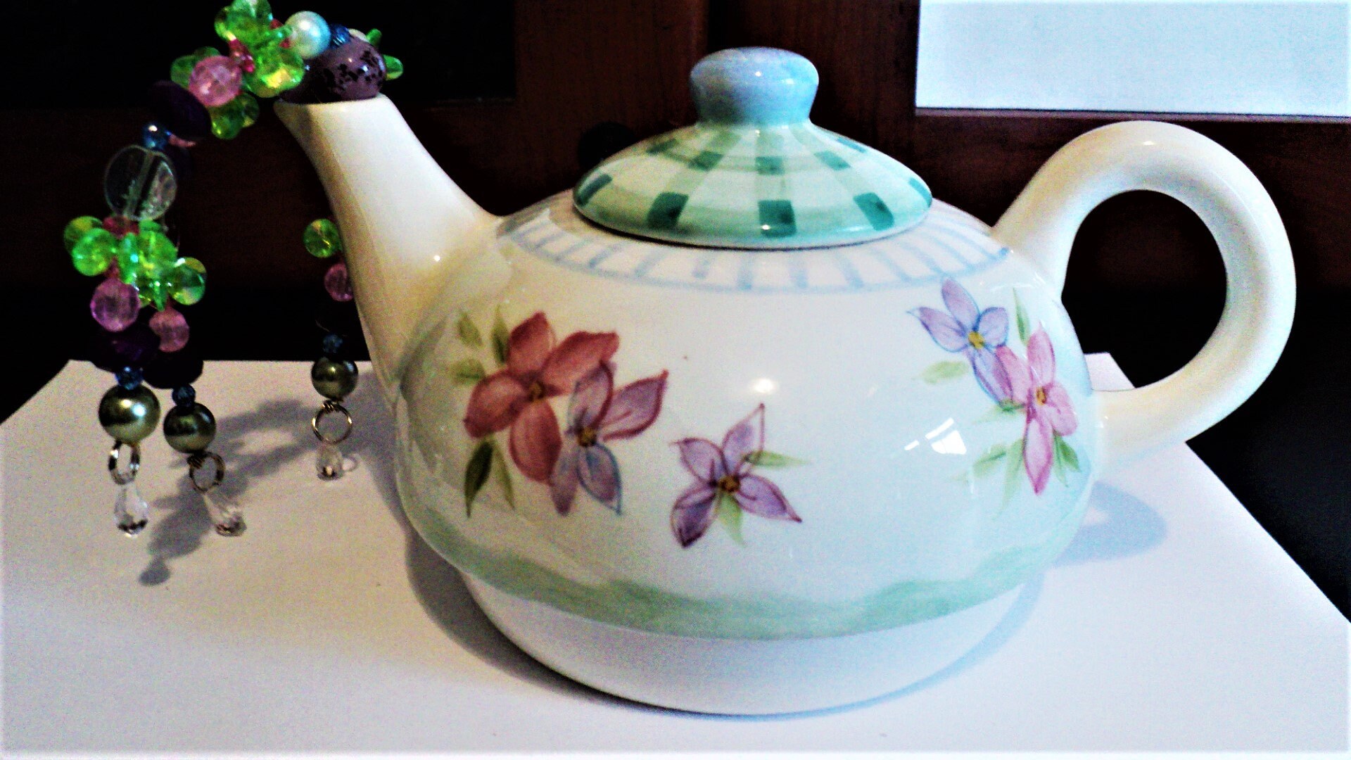 Mini Spring Floral Tea Pot Beaded Home Decor Spring - Etsy