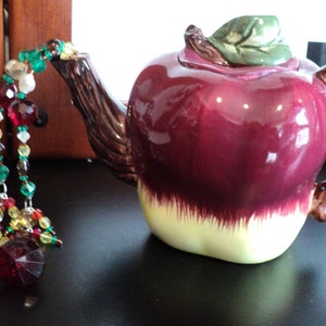 Apple Tea Pot, Beaded Tea Pot, Beaded Home Decor, Indoor Home ...