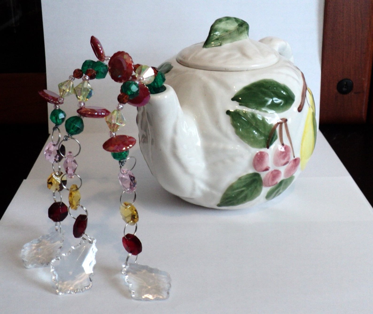 Beaded Ceramic Fruit Tea Pot Beaded Yard Art Beaded Home - Etsy