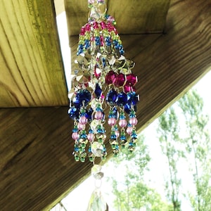 Beaded Sun Catcher Indoor Garden Sun Catcher Pink Green - Etsy