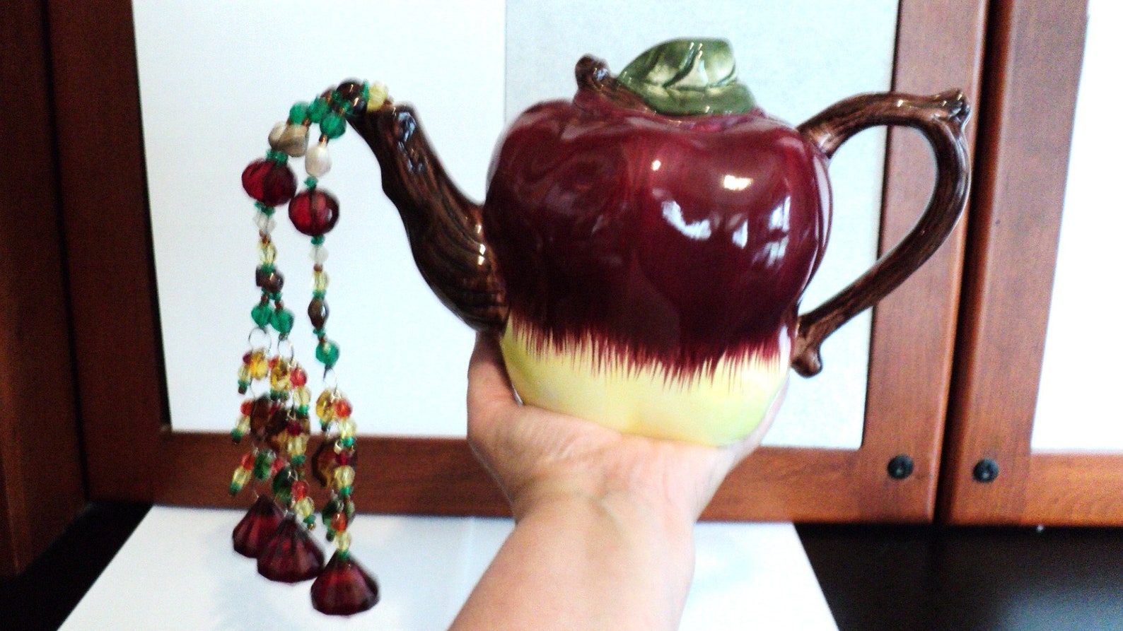 Apple Tea Pot Beaded Tea Pot Beaded Home Decor Indoor Home | Etsy