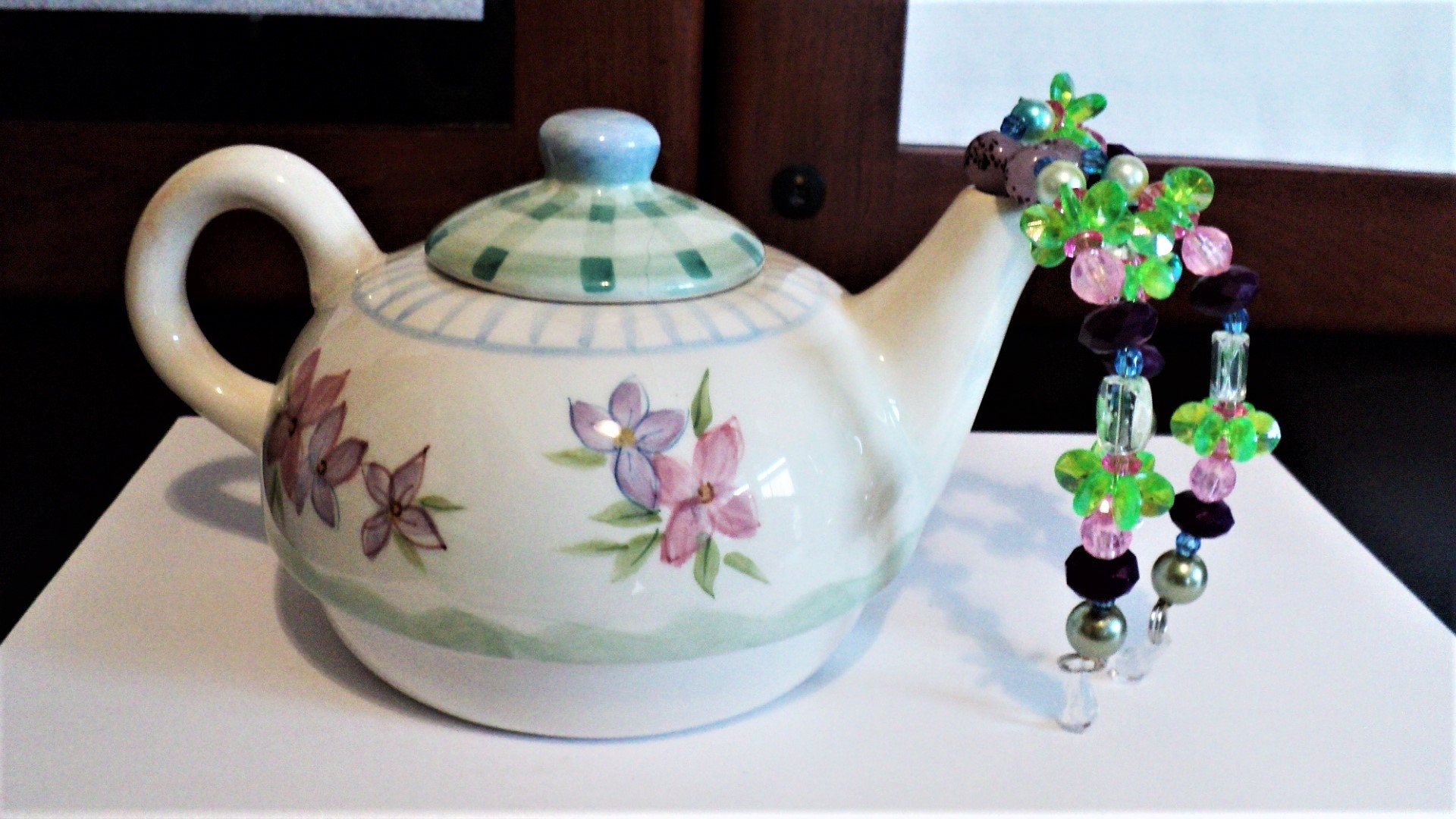 Mini Spring Floral Tea Pot Beaded Home Decor Spring - Etsy
