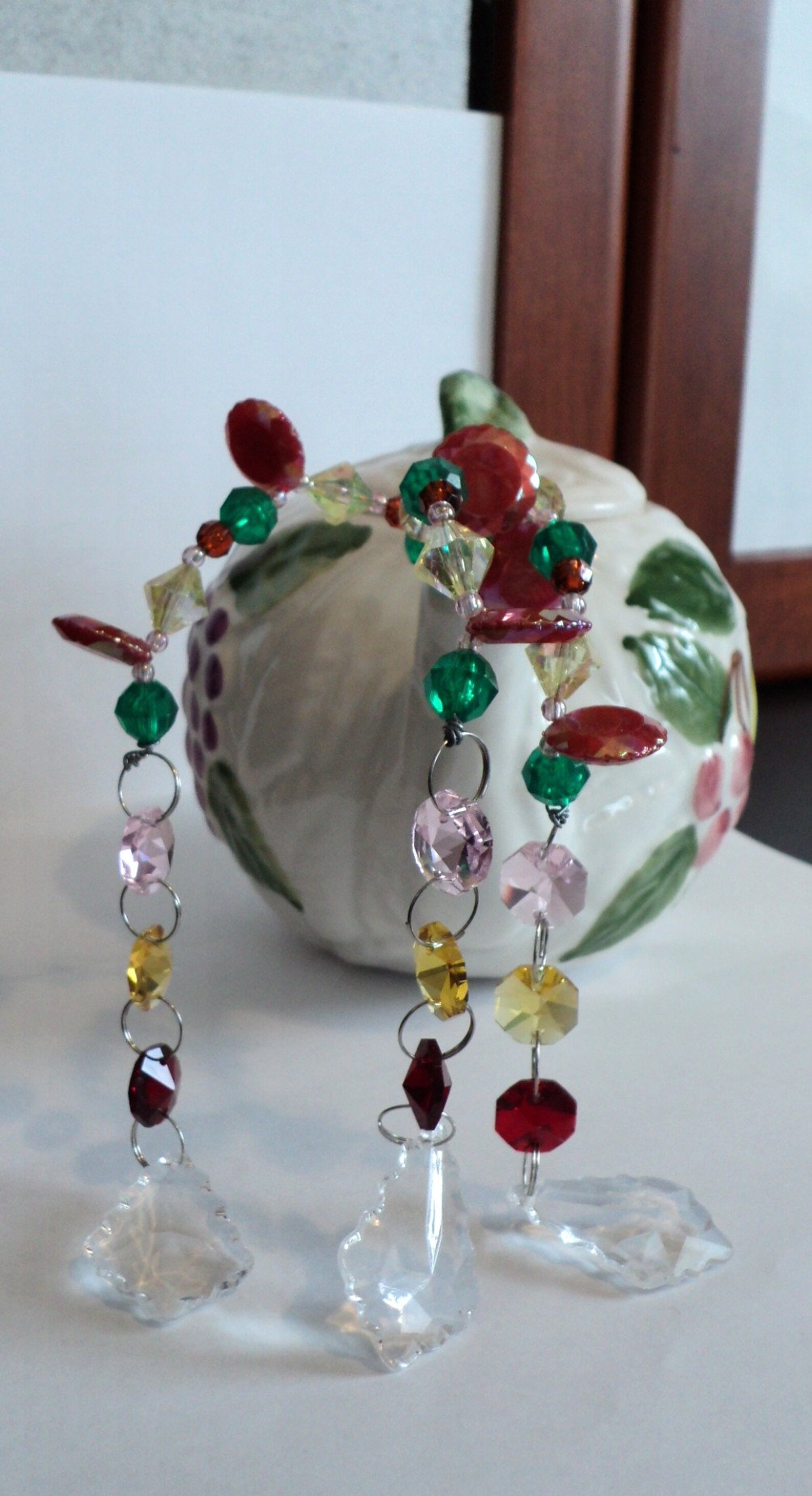 Beaded Ceramic Fruit Tea Pot Beaded Yard Art Beaded Home - Etsy