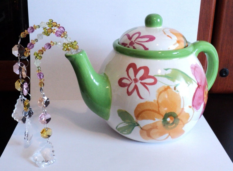 Large Beaded Floral Ceramic Tea Pot Beaded Indoor Garden | Etsy