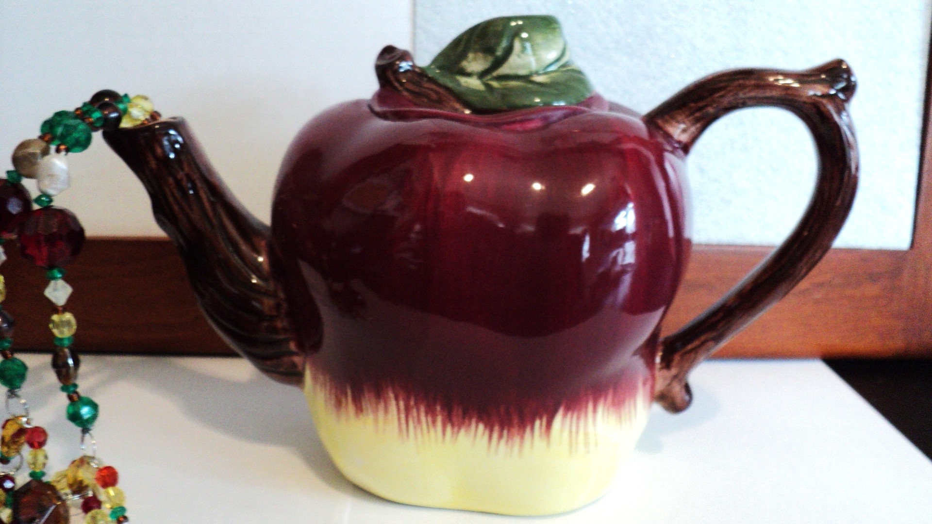 Apple Tea Pot Beaded Tea Pot Beaded Home Decor Indoor Home | Etsy