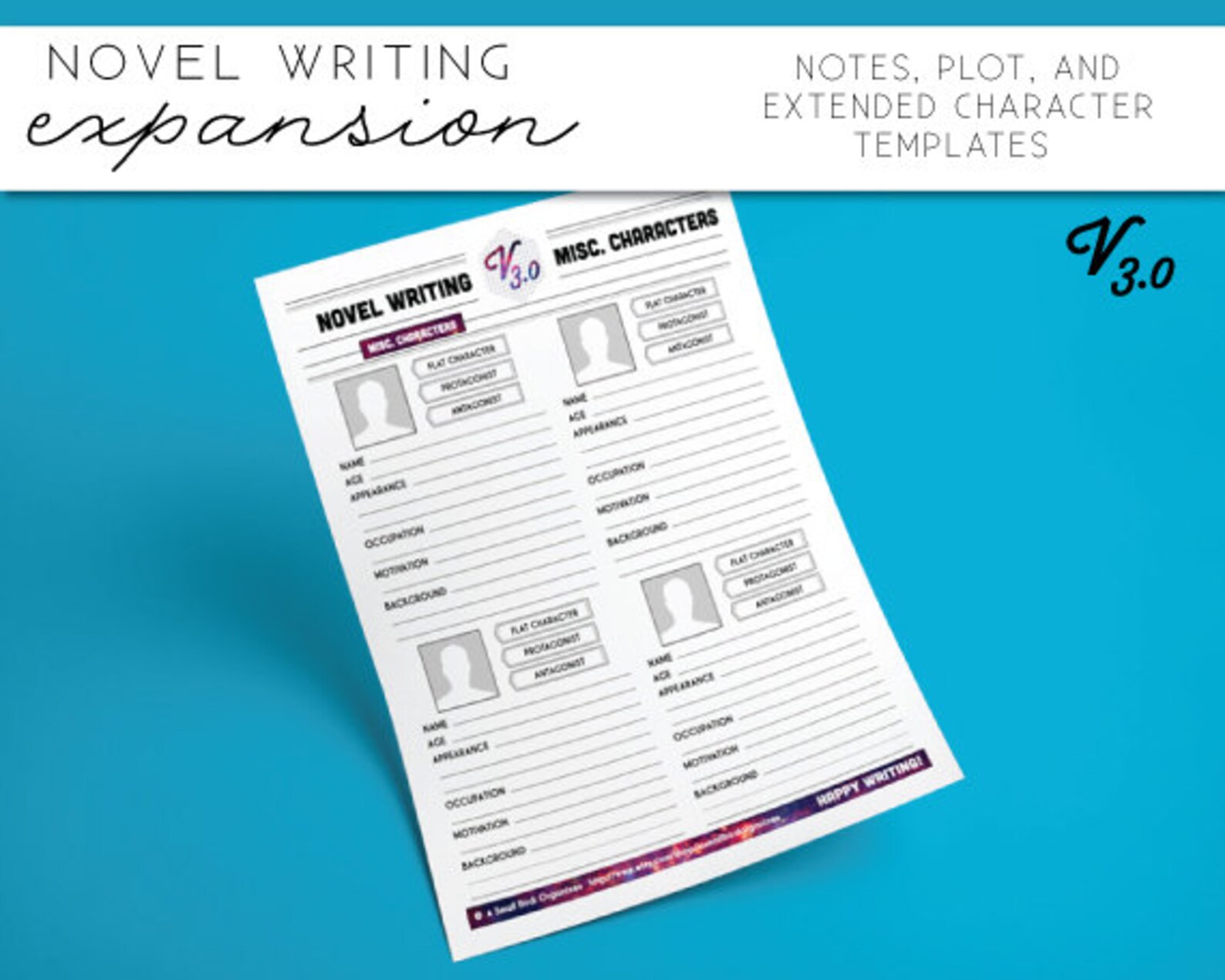 Novel Writing Templates V3 EXPANSION PACK - Etsy