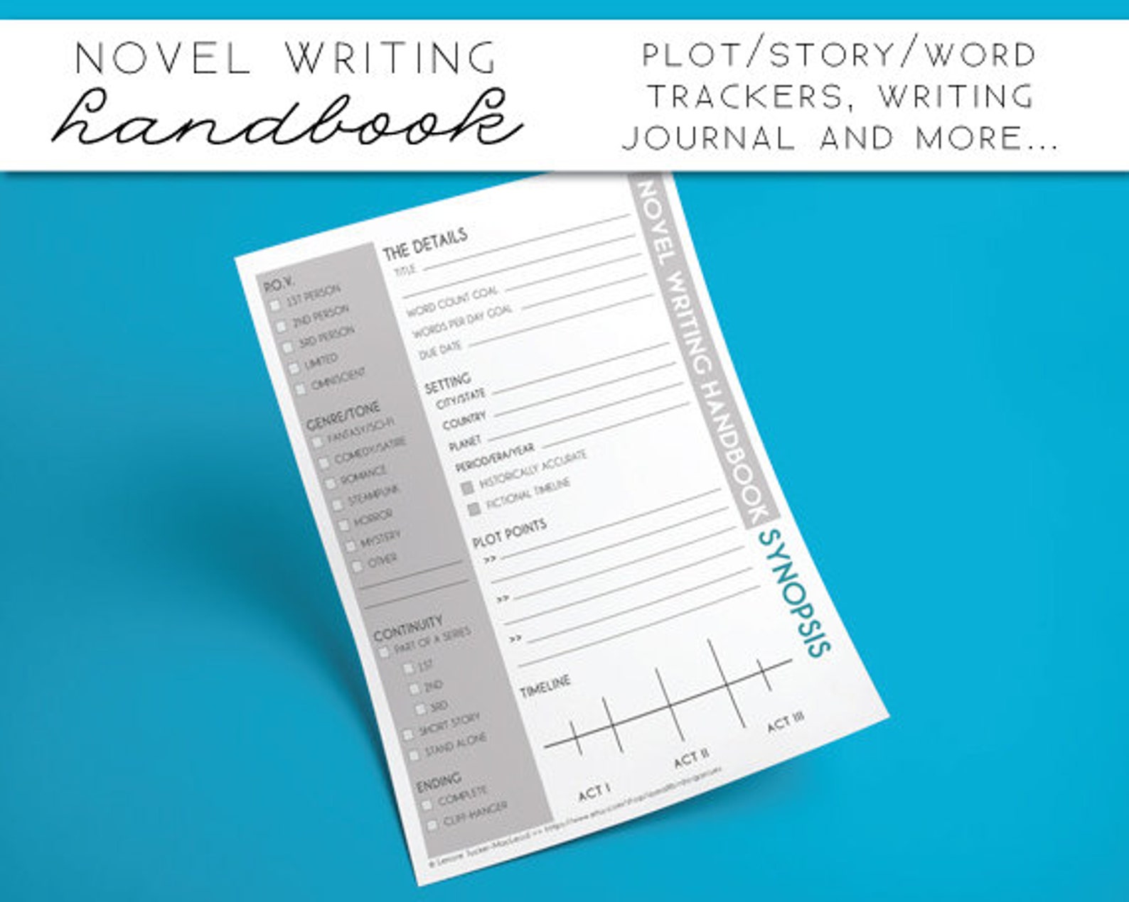 Novel Writing Handbook - Etsy