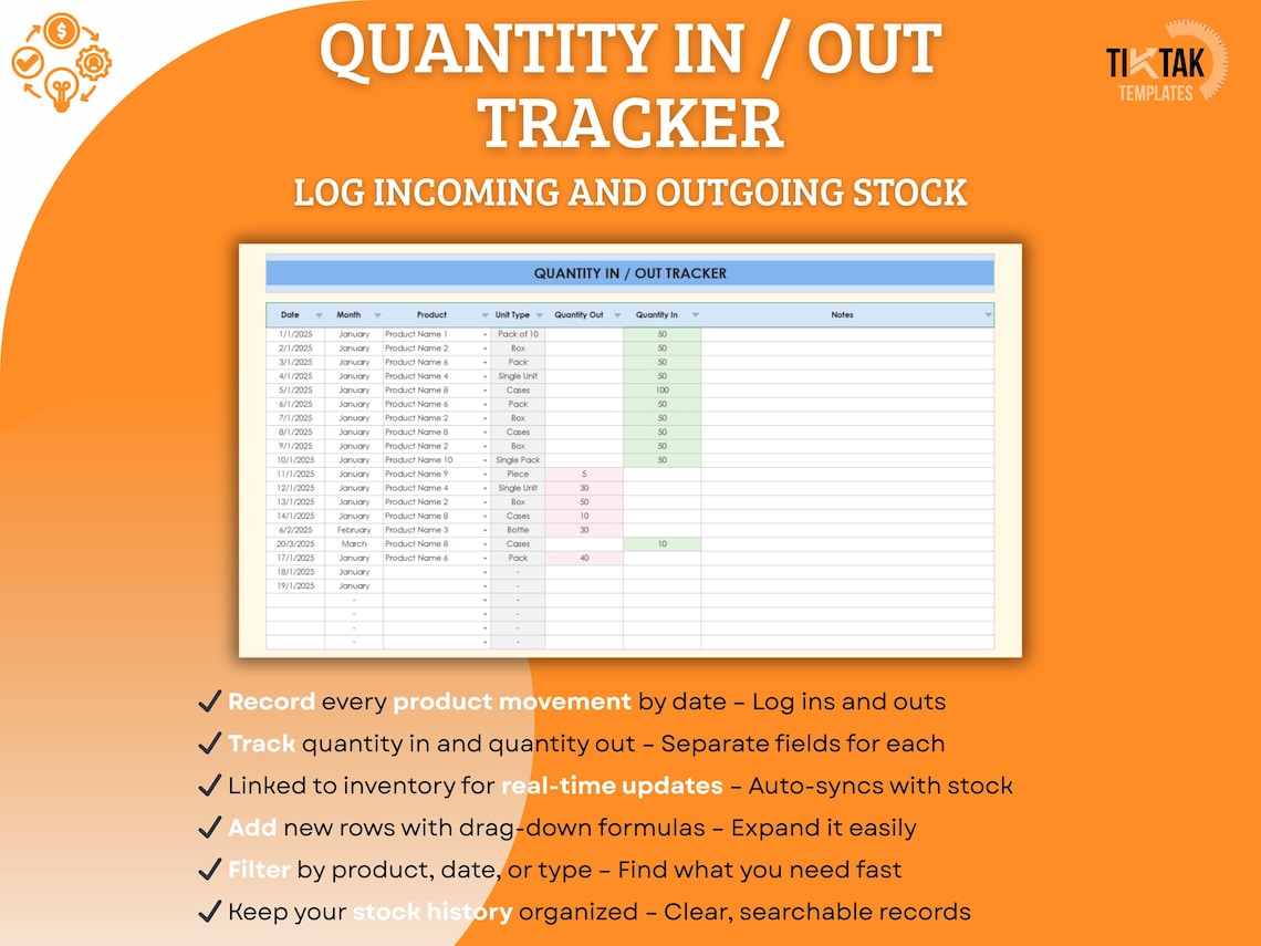 Product Stock Tracker, Automatic Stock Level Tracking, Product Stock ...