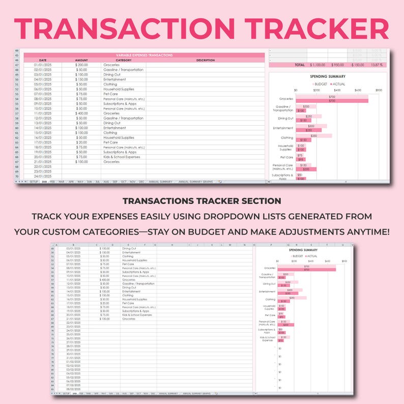 Ultimate Bucket Budget Spreadsheet Template, Monthly Budget Organizer ...