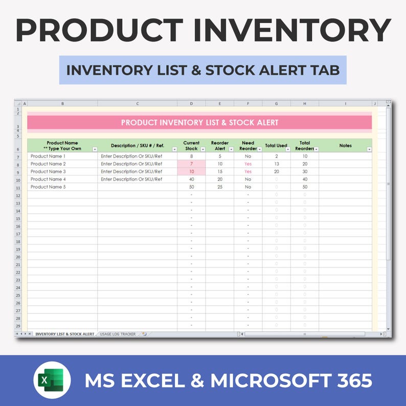 Product Inventory List & Alert Tracker, Stock Inventory Alert Tracker ...