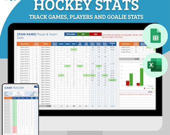 Hockey Stats Spreadsheet Template, Hockey Player Stats Tracker Log ...