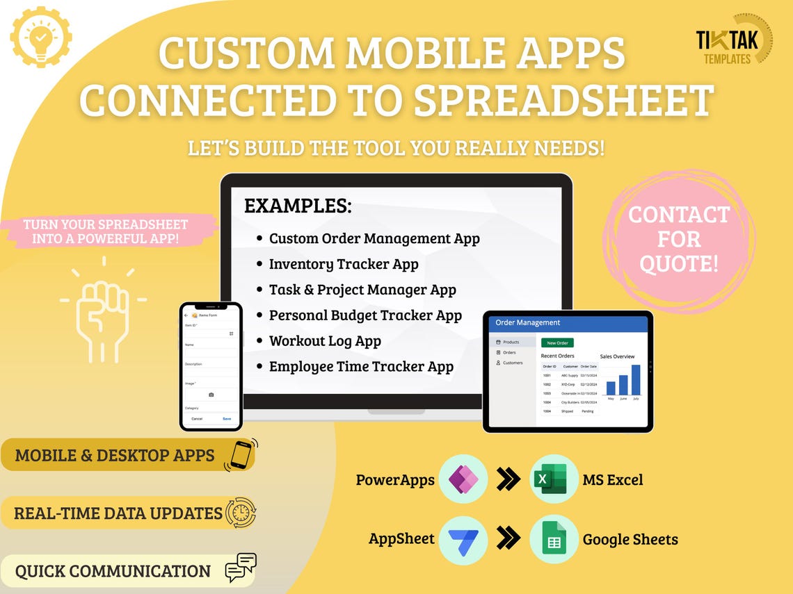 Custom Spreadsheet Templates for Google Sheets or Microsoft Excel ...