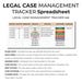 Legal Case Organizer Spreadsheet for Attorneys, Law Office Spreadsheet ...