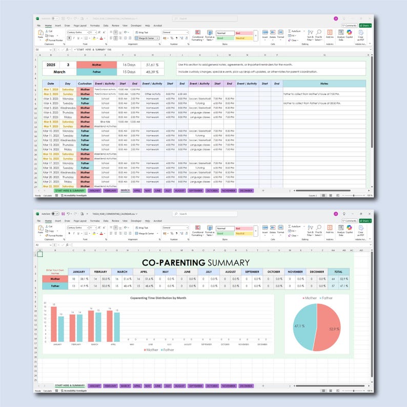 Coparenting Calendar, Parenting Schedule Tracker, Custody & Activity ...