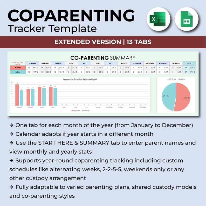 Coparenting Calendar, Parenting Schedule Tracker, Custody & Activity ...