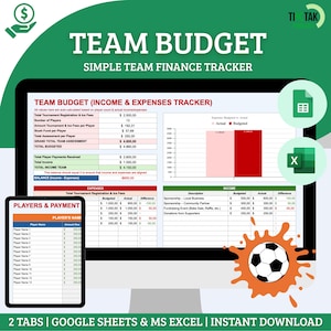 Soccer Team Budget Spreadsheet Template, Youth Soccer Team Income ...