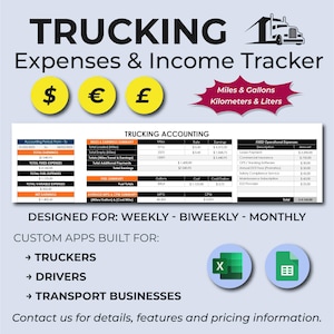 Truck Driver Recordkeeping Spreadsheet, Operating Costs Spreadsheet ...
