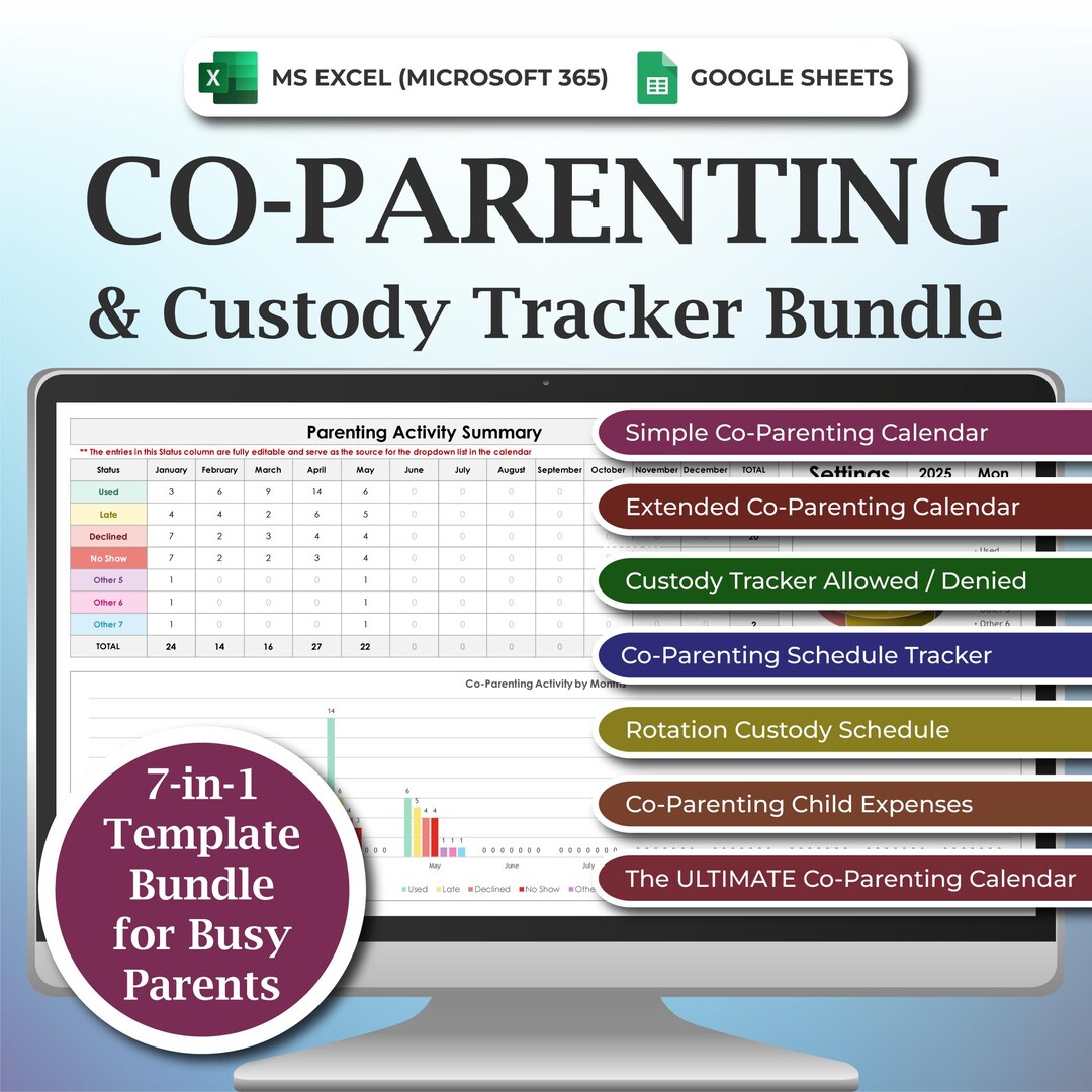 Coparenting Calendar, Parenting Schedule Tracker, Custody & Activity ...