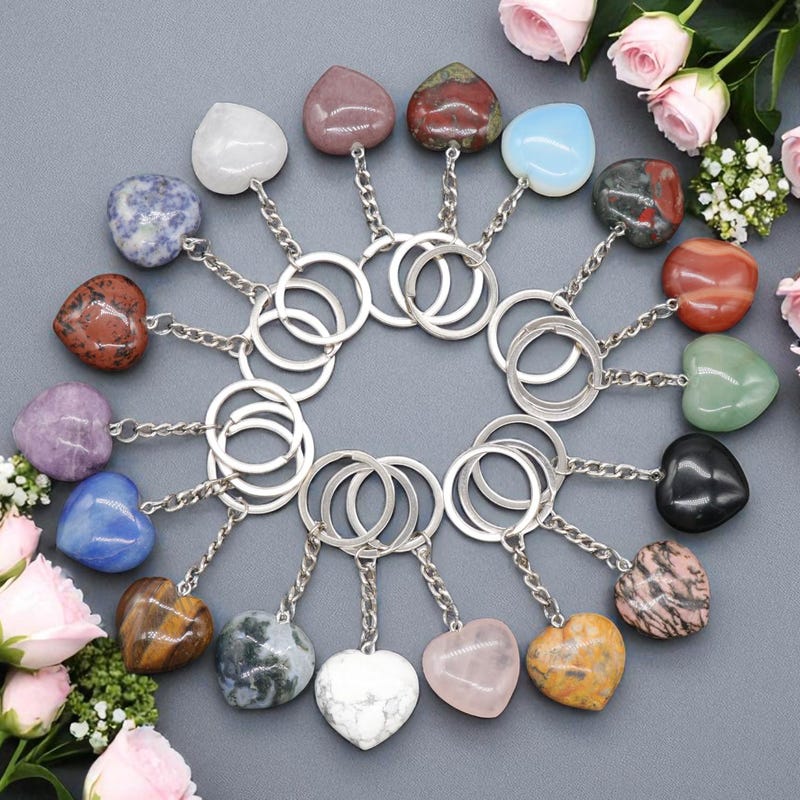 Gemstone Keychain - Etsy