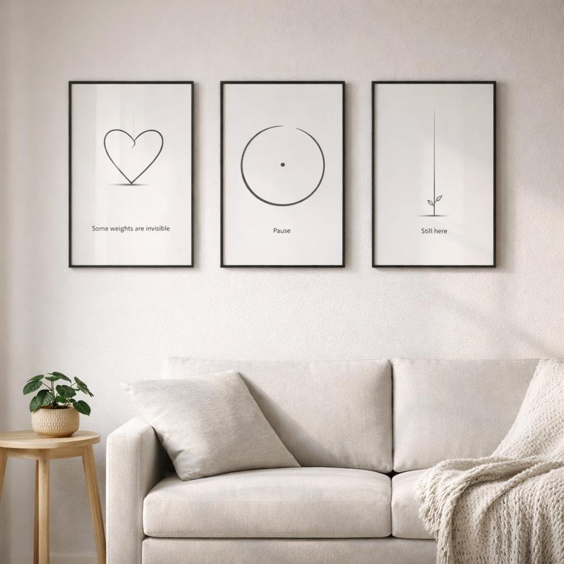 Minimal Line Art Print Set, Healing Journey, Modern Home Decor (digital ...