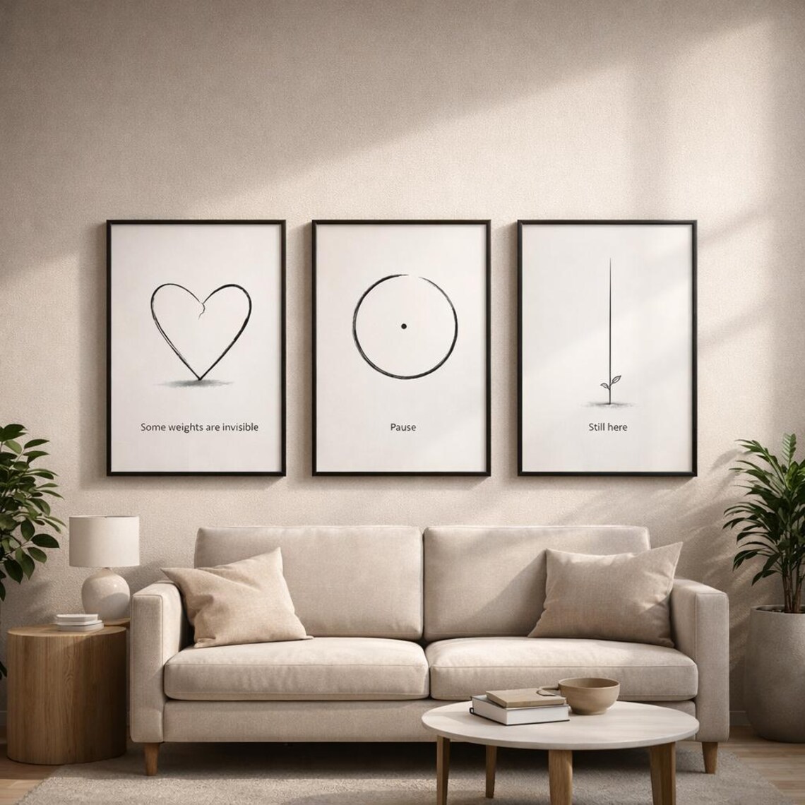 Minimal Line Art Print Set, Healing Journey, Modern Home Decor (digital ...