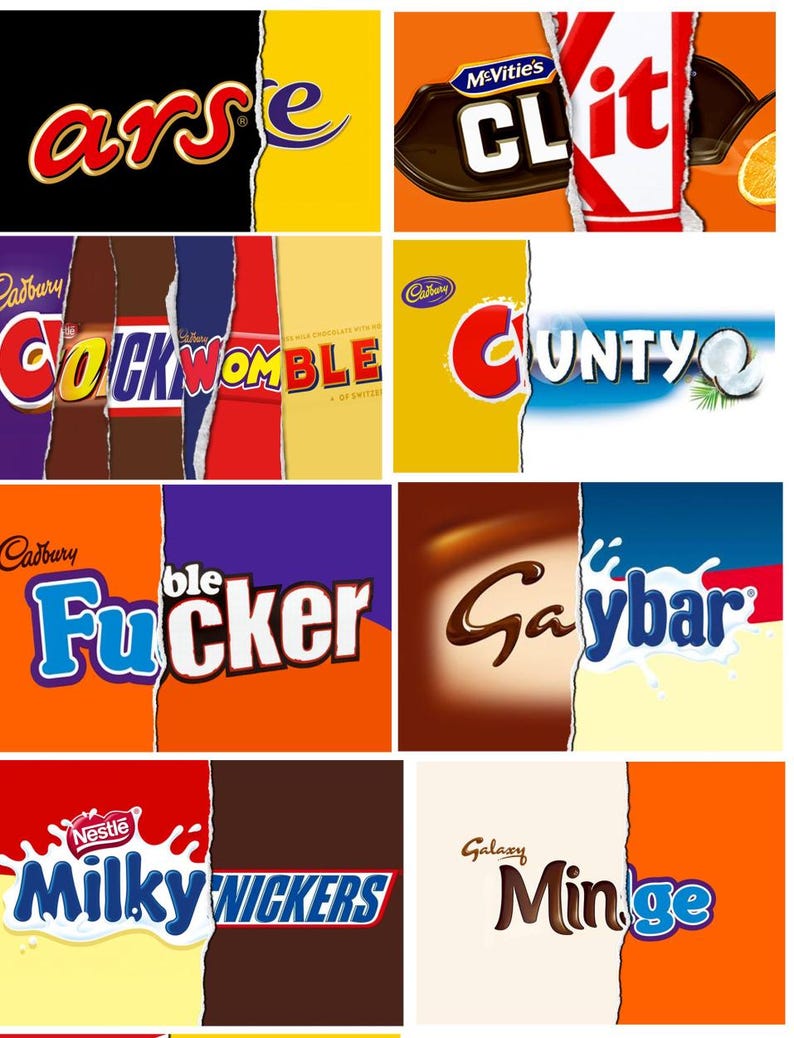 Rude Novelty Chocolate Bar Inspired Digital Images for Wrappers - Etsy UK