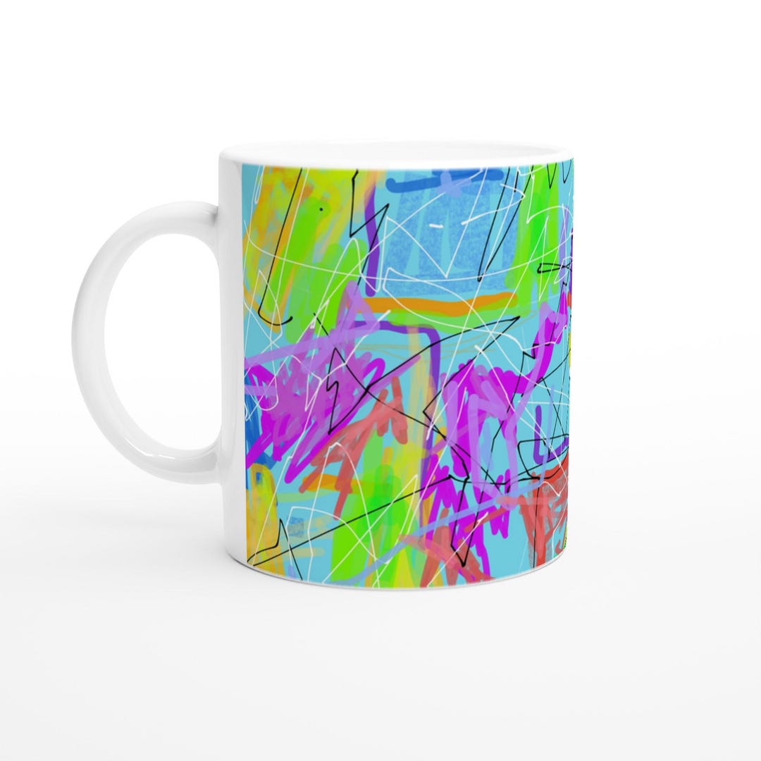 Decorative Mug, Original Design, Colourfully Designed Mug, Abstract ...