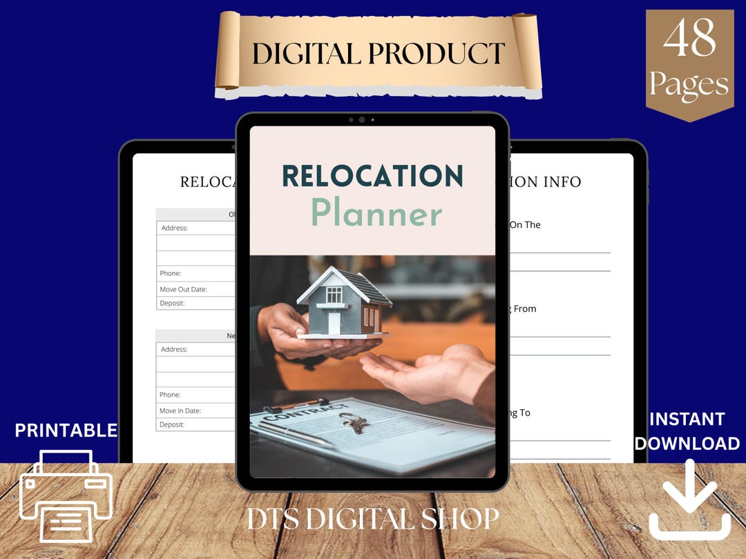 Digital Relocation Planner for Moving – Printable Moving Checklist ...