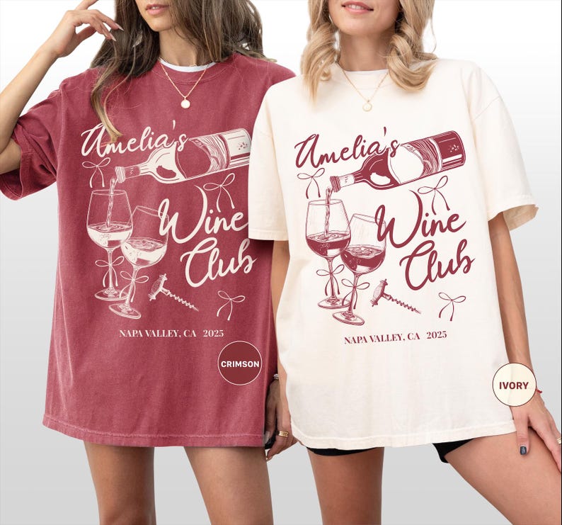 Personalized Wine Club Shirt, Bachelorette Party Comfort Colors Tee ...