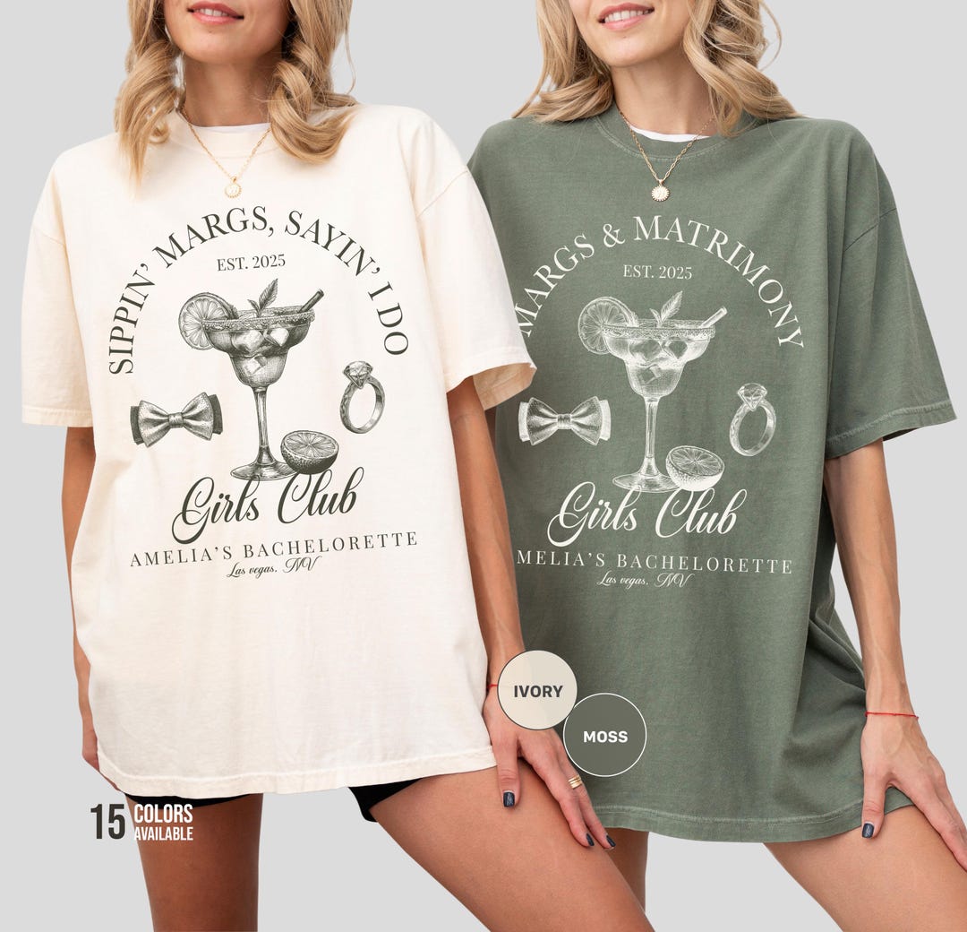Margs and Matrimony Bachelorette Party Shirt: Custom Comfort Colors Tee ...