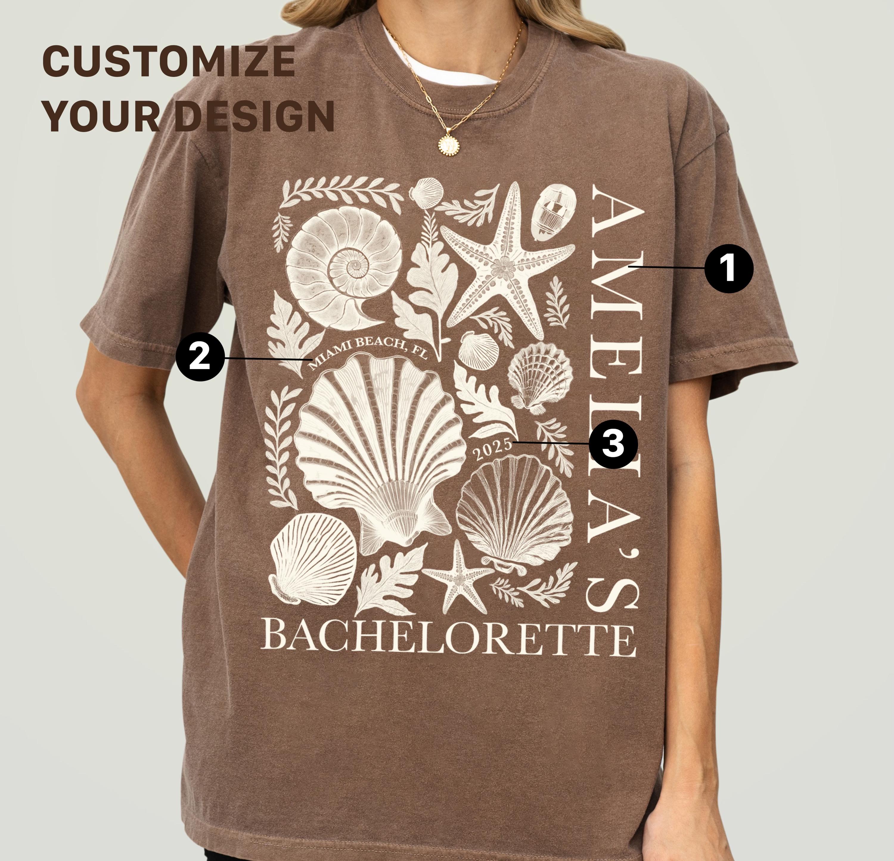 Beach Bachelorette Shirt, Coastal Seashell Bachelorette Tee, Custom ...