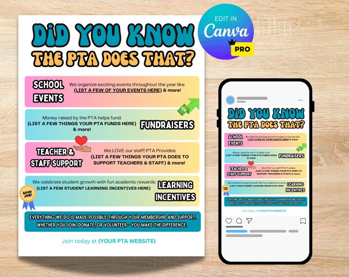 EDITABLE PTA Bundle | Open House Flyer | Join the Pta | Pta Membership ...