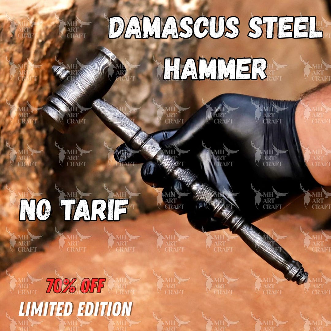 Hand Forged Damascus Steel Hammer | Blacksmith Hammer | Custom Maker ...
