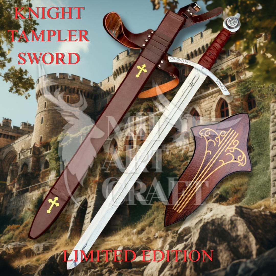 Accolade Sword of the Knights Templar Replica Medieval Crusader Sword ...