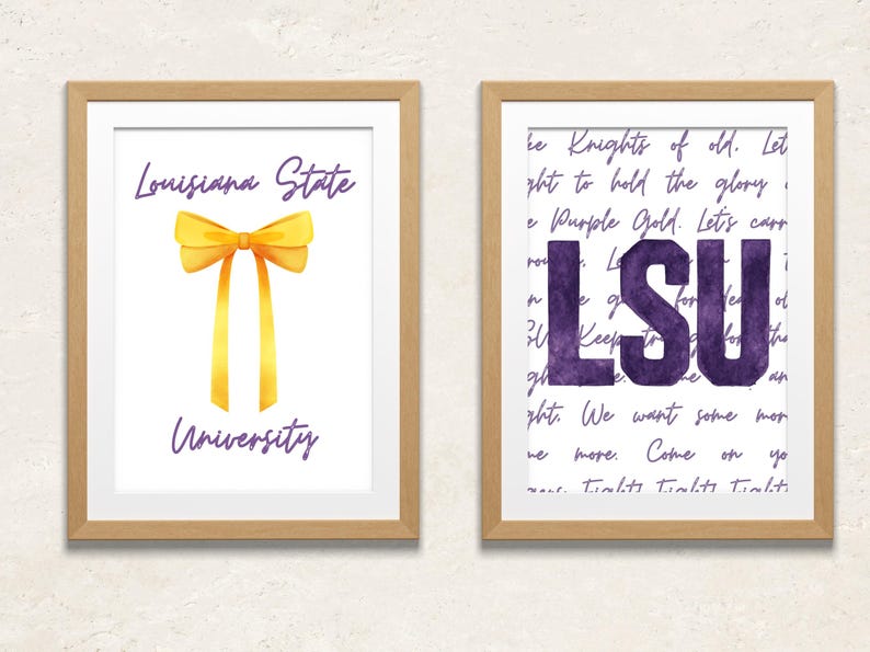 Printable LSU Wall Art | Louisiana State University Wall Decor | LSU ...
