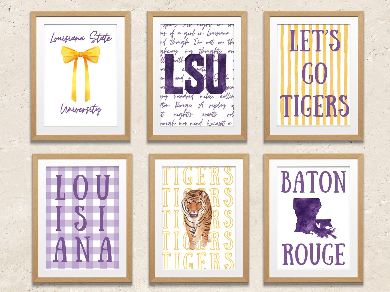 Printable LSU Wall Art | Louisiana State University Wall Decor | LSU ...