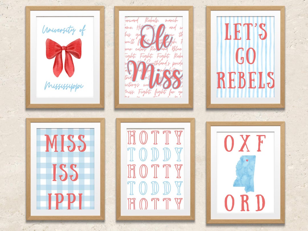 Printable Ole Miss Wall Art | University of Mississippi Gallery Wall ...