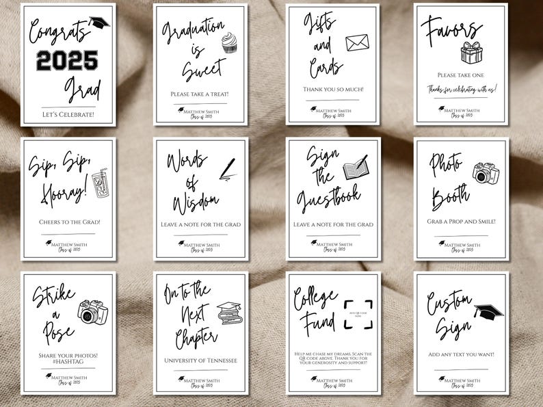 Graduation Sign Bundle, EDITABLE Grad Party Signs, Graduation Party ...