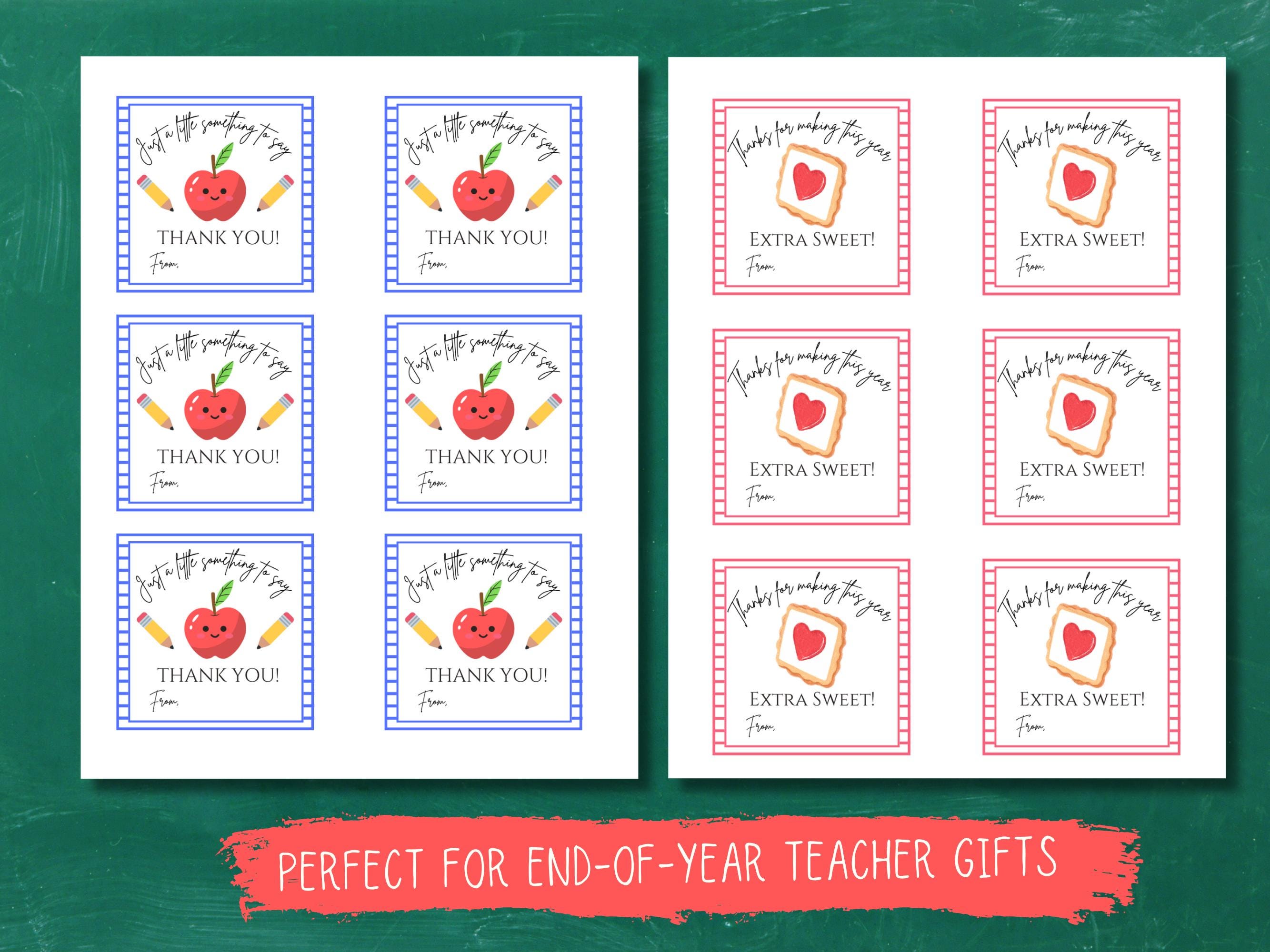 End-of-year Teacher Gift Tags | Printable Thank You Teacher Gift Tags ...