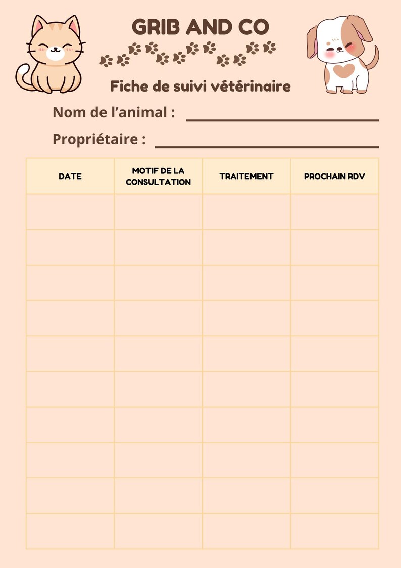 Pack of 3 Printable Animal Fact Sheets - Care, Veterinary Monitoring ...