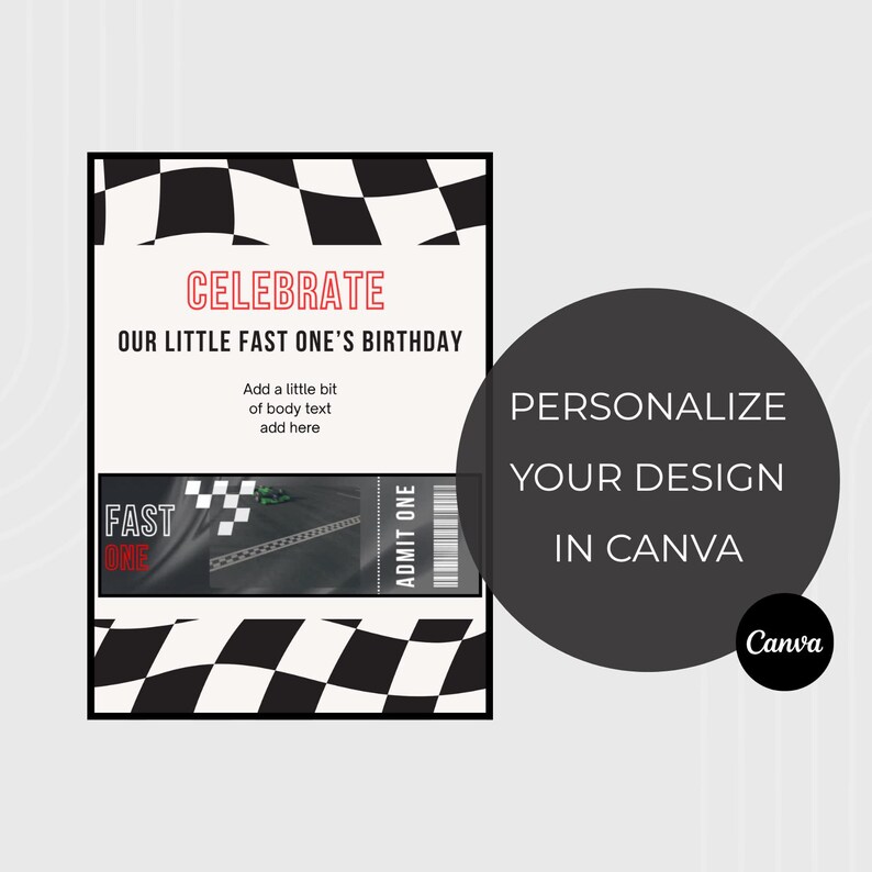 Plantilla de invitación GIF de cumpleaños de FÓRMULA 1 - Etsy México