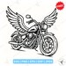 Winged Motorcycle SVG Bundle: Biker Angel Wings Cut Files (digital ...