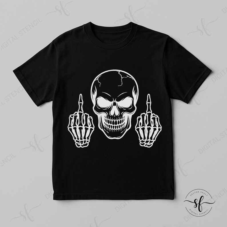 Skull Middle Finger Svg | Skull SVG | Skeleton SVG | Skull Clipart ...